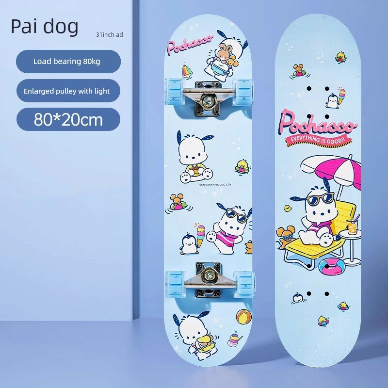 Pachi Dog 31-дюймовый детский скейтборд для детей 3-12 лет, легкая конструкция, легко маневрируется, безопасен для детей