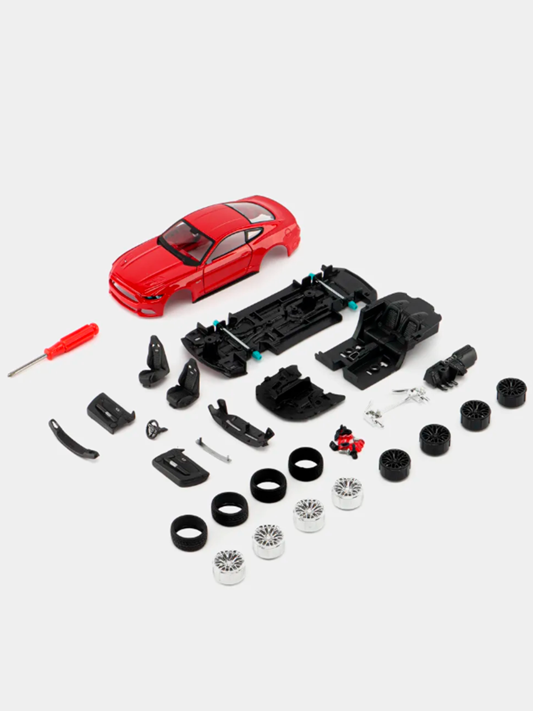 Сборная модель автомобиля, коллекционная машинка Ford Mustang GT 2015, металл 1:24