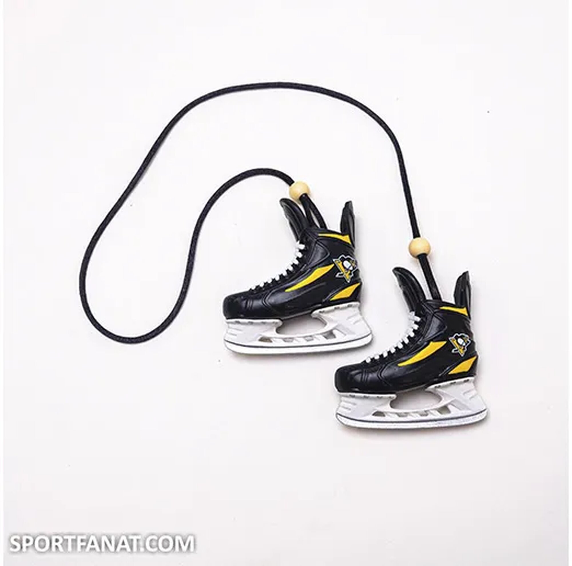 Подвеска коньки парные NHL Pittsburgh Penguins (белые шнурки)