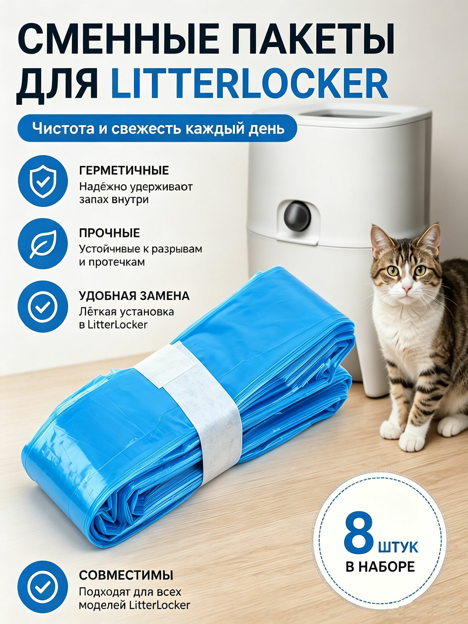 Сменные кассеты ароматизированные для накопителя подгузников Angelcare, Genie, Minchkin 8 шт.