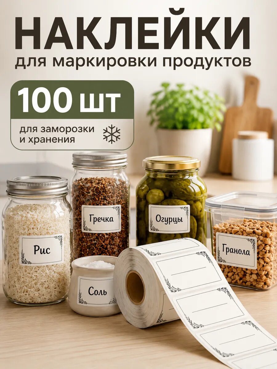 Наклейки 100шт, самоклеящаяся бумага, влагостойкие, универсальные, белые/черные