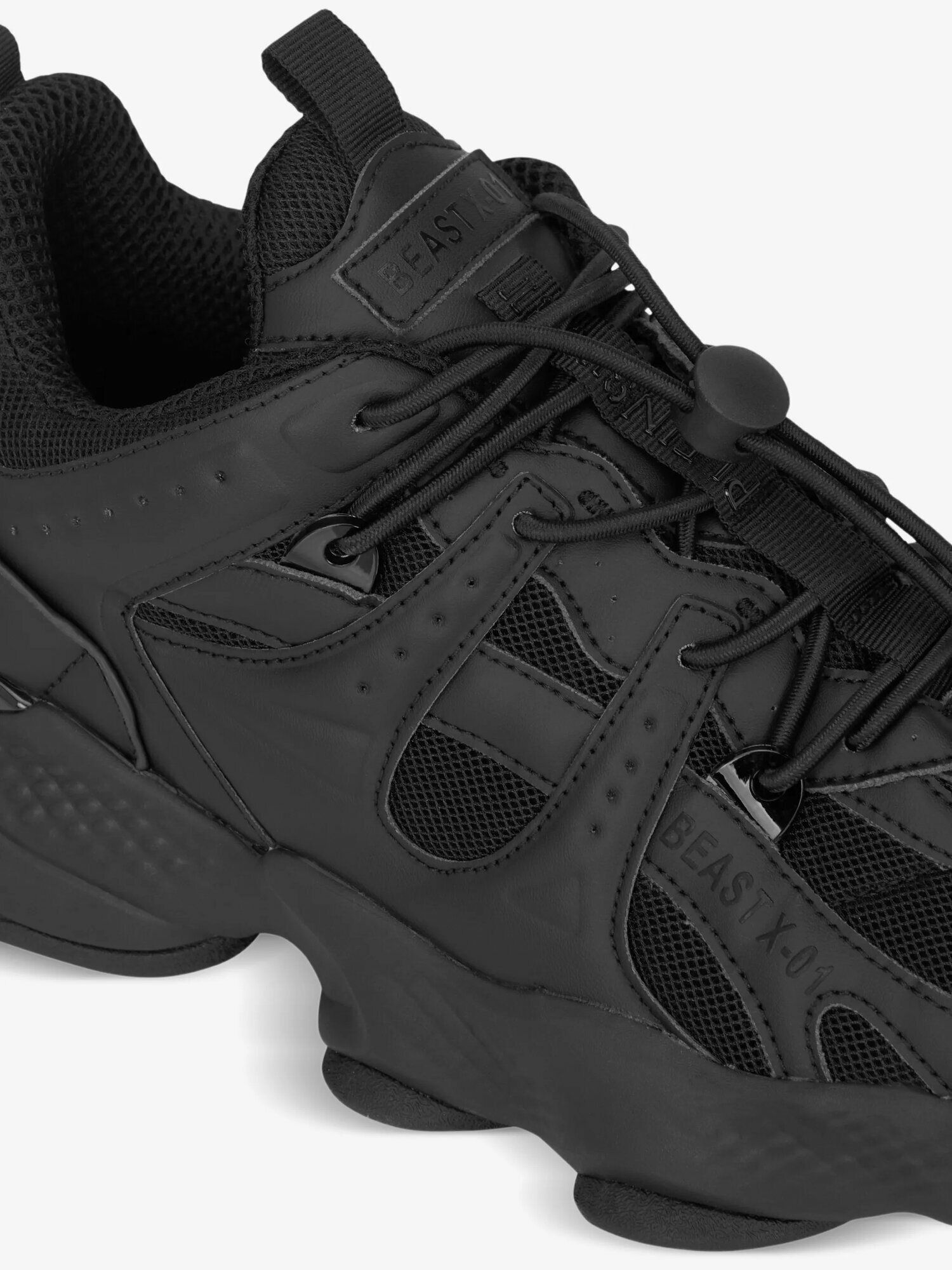 Кроссовки PLEIN SPORT Runner Beast X-01 panelled sneakers, размер 39, черный — фото 1