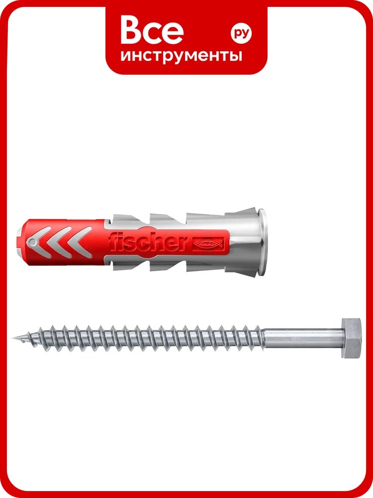 Дюбель с шурупом Fischer DUOPOWER 12x60 577273 для бетонных и кирпичных стен, оцинкированный стальной шуруп