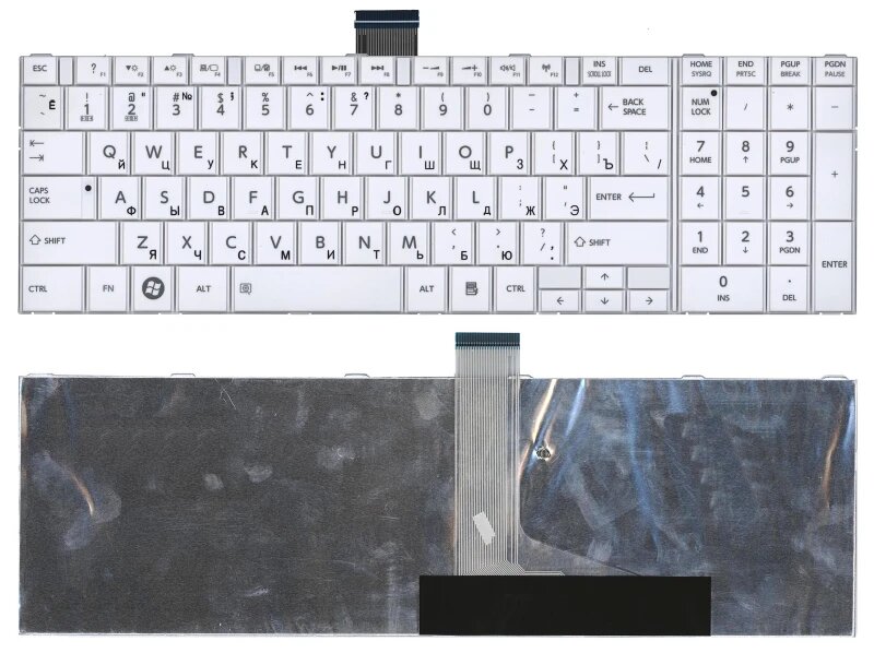 Клавиатура для ноутбука Toshiba Satellite C850 C855 C870 белая