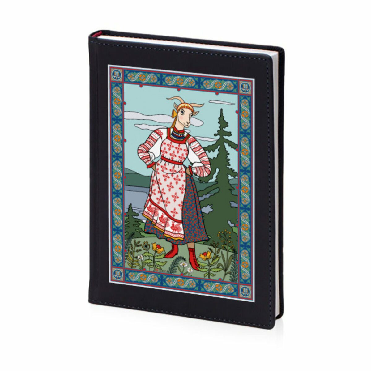 Ежедневник «коза В сарафане» (темно-синий)