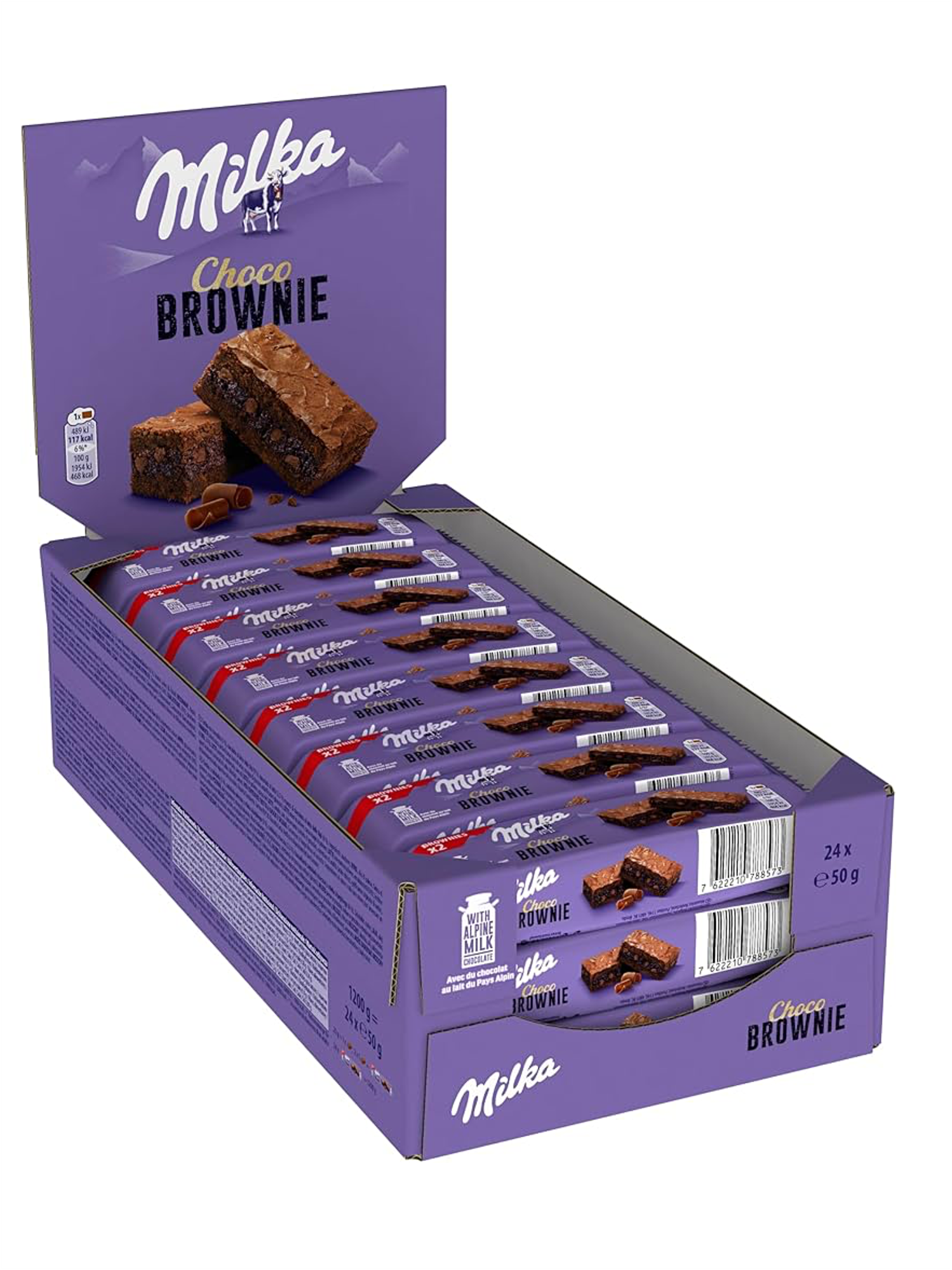 Бисквит Milka Choco Brownie / Милка Бисквит Чоко Брауни, 50 гр х 24 шт/блок (Германия)
