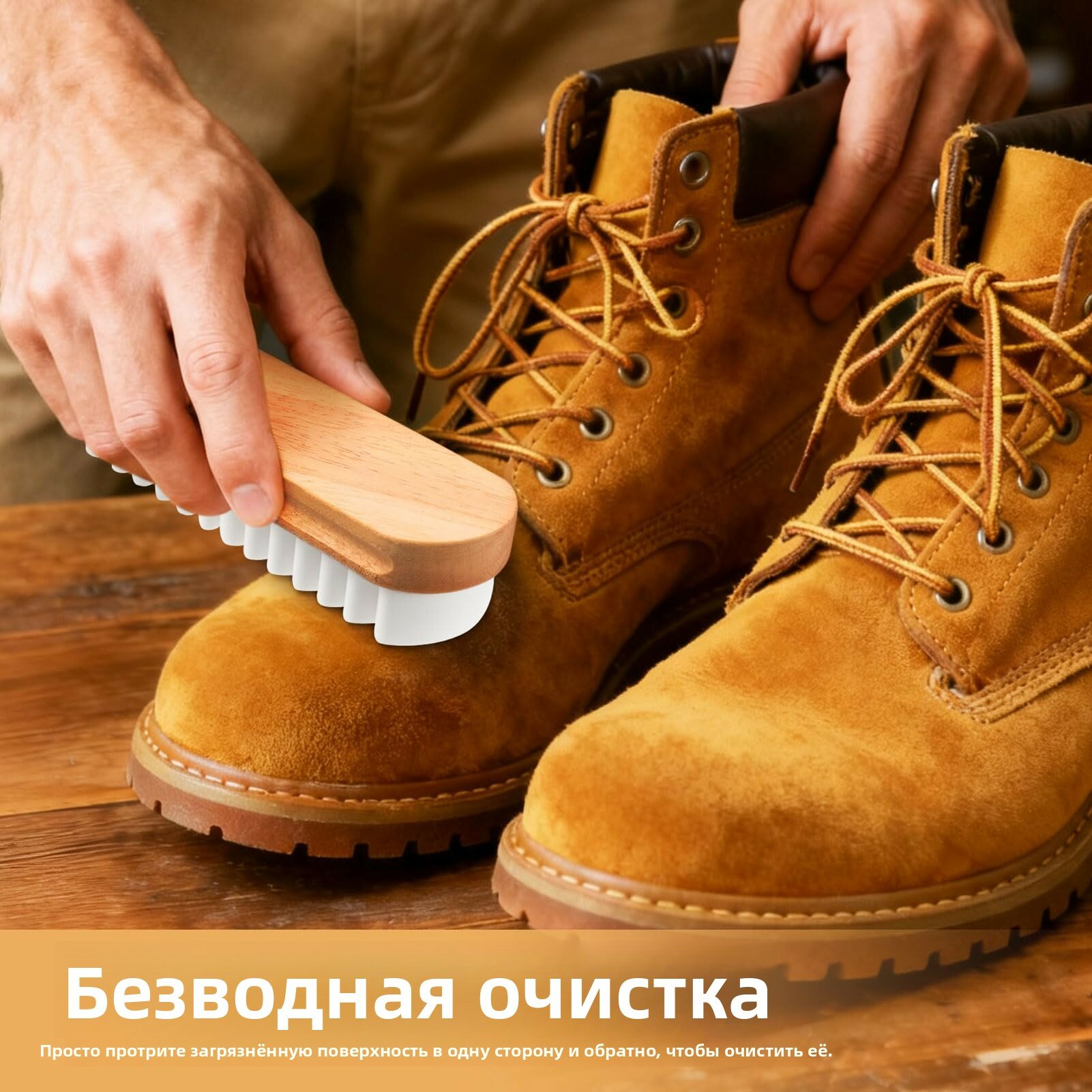 Щетки для чистки замшевой обуви и нубука, набор из 2 штук с креповыми аппликаторами и ластиками
