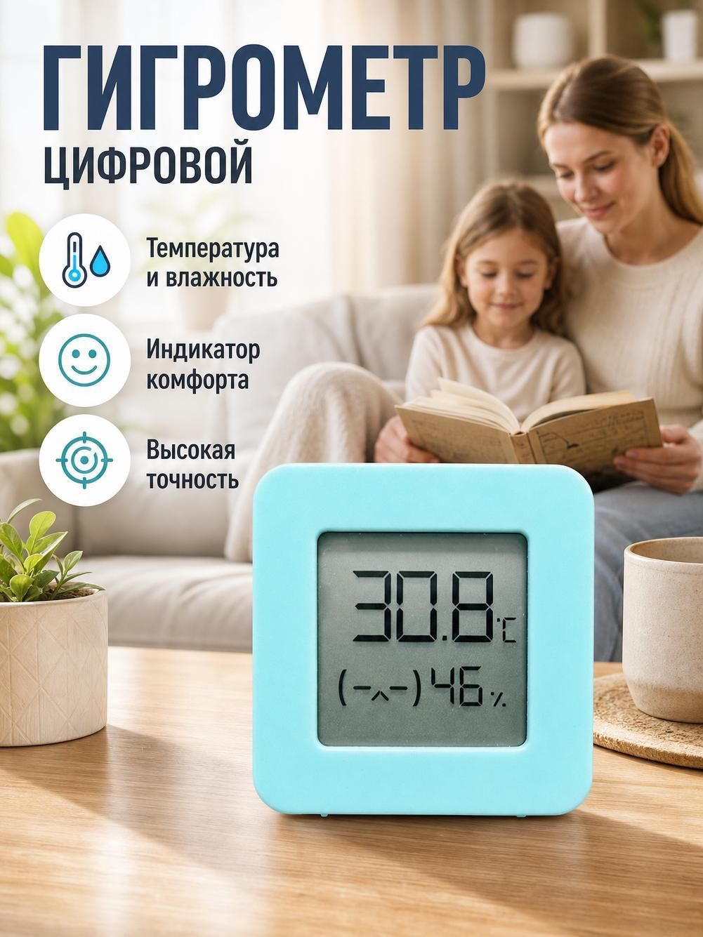 Портативный термометр влажности в спальне