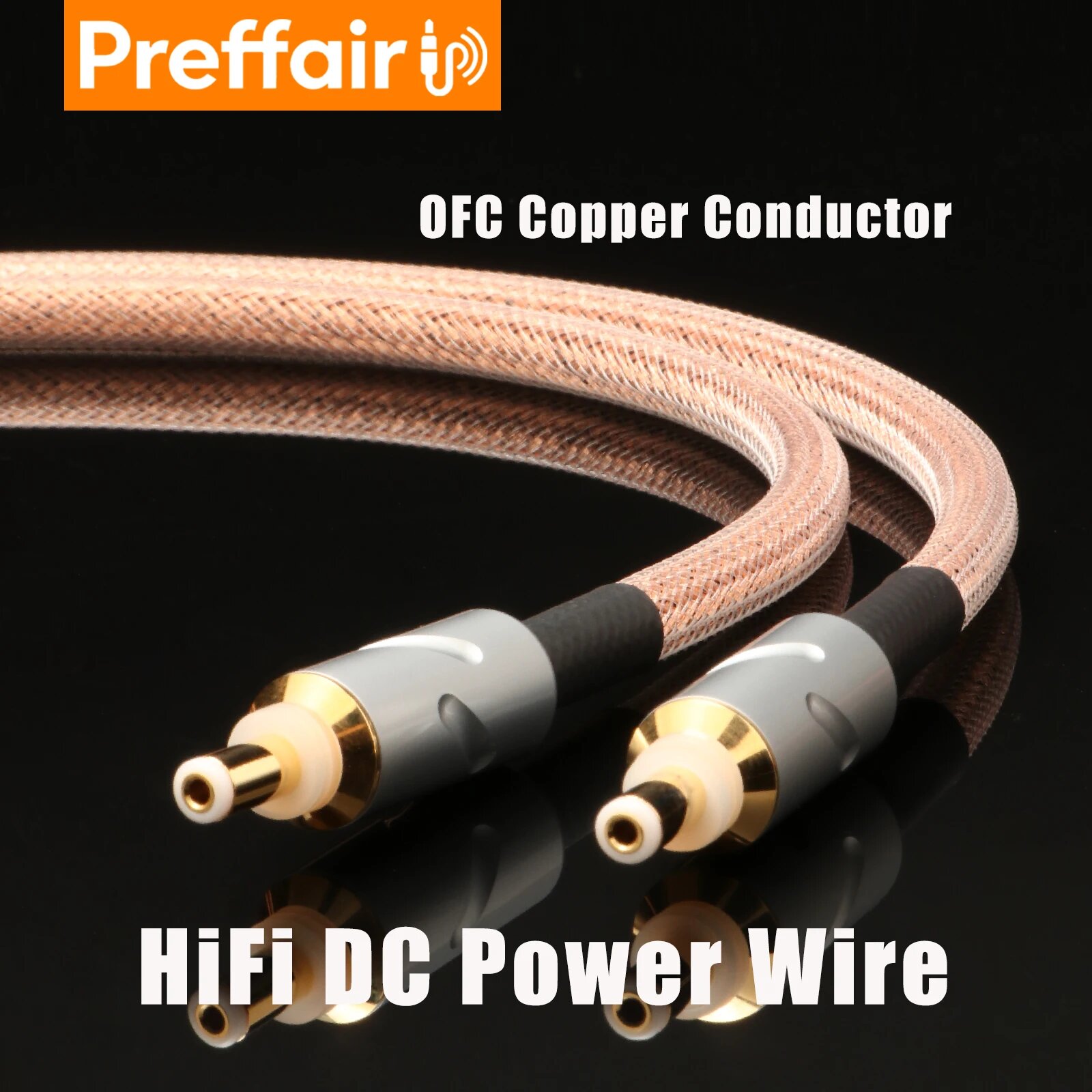 Preffair HiFi медный аудиокабель DC-DC2.5 DC2.1 X456 DC2.1 to DC2.1, 0.5m