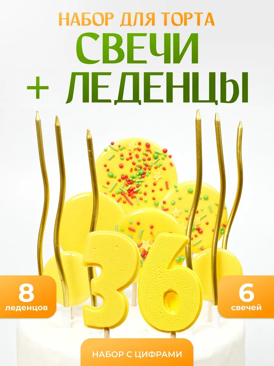 Свечи для торта. Цифра 36