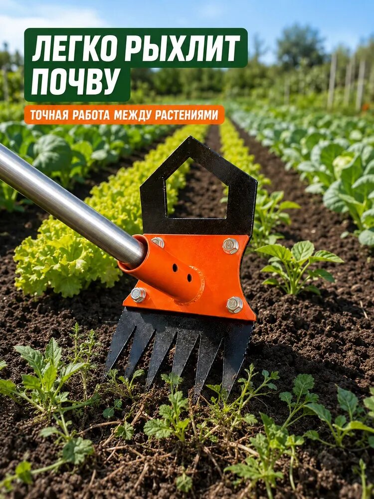 Тяпка 150 см рукоять, 8 см ширина, нержавеющая сталь