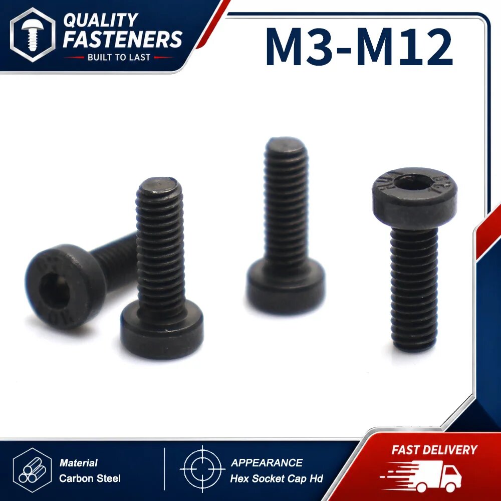 GUOFEI Винты М3-М12 из углеродистой стали M6 (5pcs), 12mm