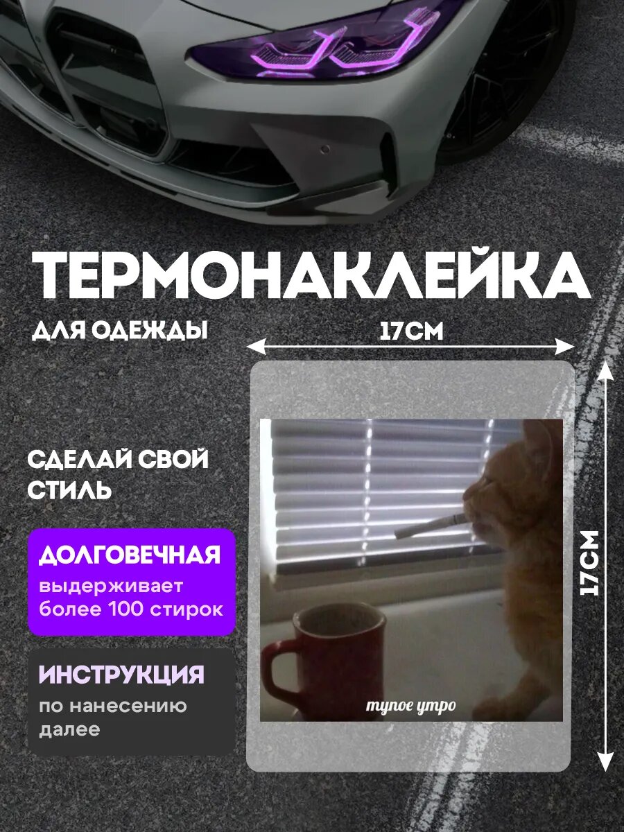 Термонаклейка на одежду прикол коты