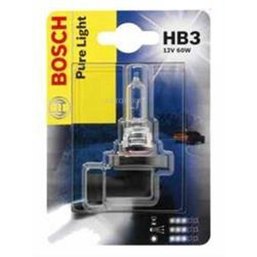 Лампа HB3 12V 60W Pure light (блистер) BOSCH 1987301062