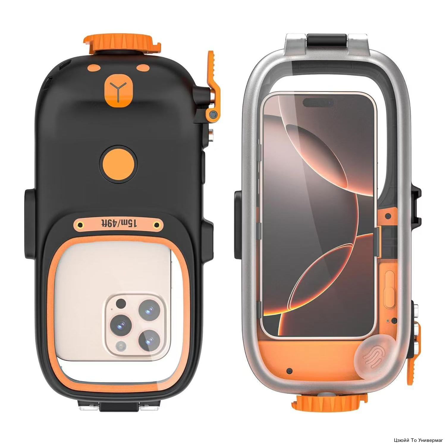 Водонепроницаемый чехол для дайвинга iPhone 17/16/15/ Pro Max Air Samsung S25 / S24 / Ultra / Plus с дистанционным управлением для подводного плавания 49 футов /15 м под водой Фото и видео