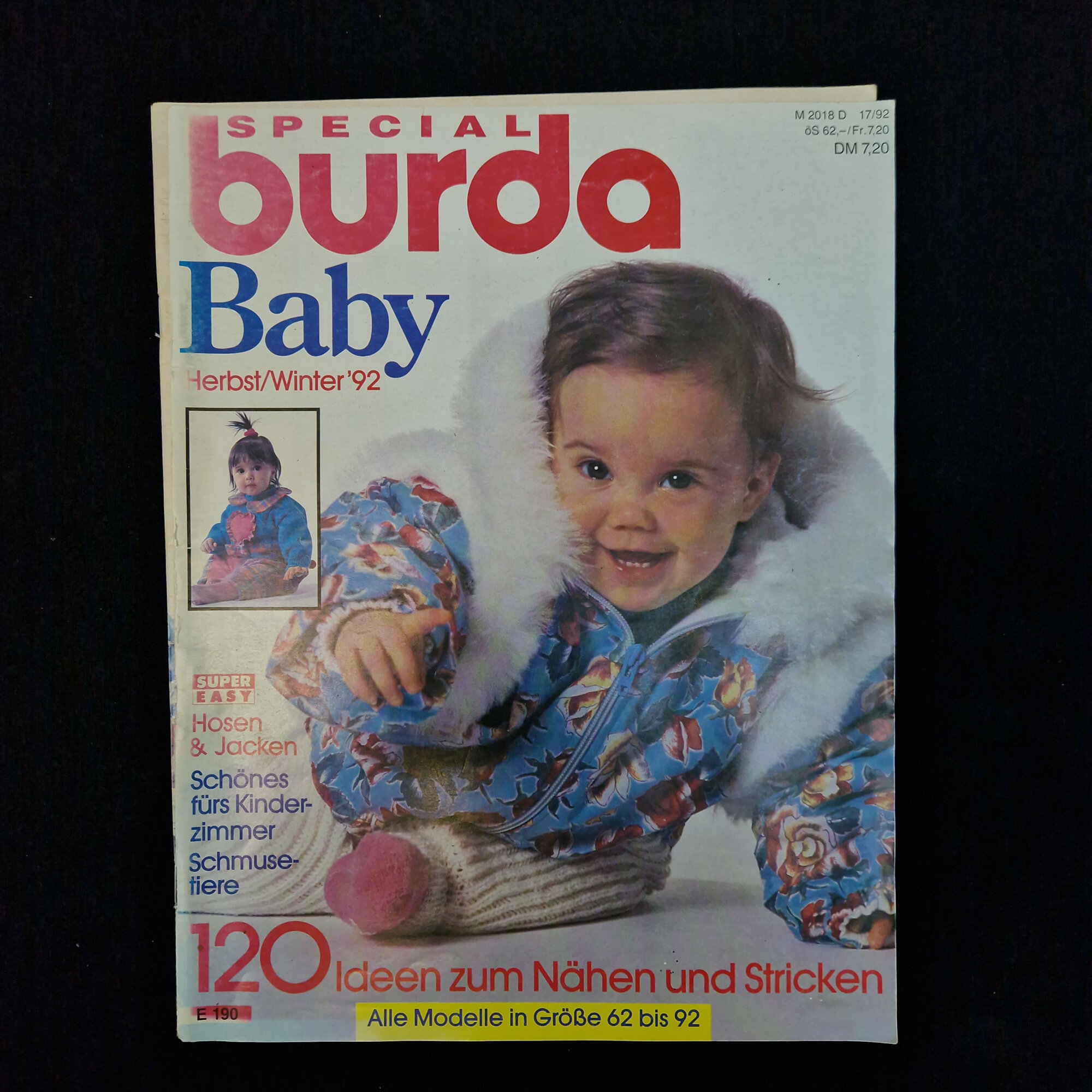 Журнал винтажный, не СССР. Burda Baby Herbst Winter 92, с выкройками для детской одежды