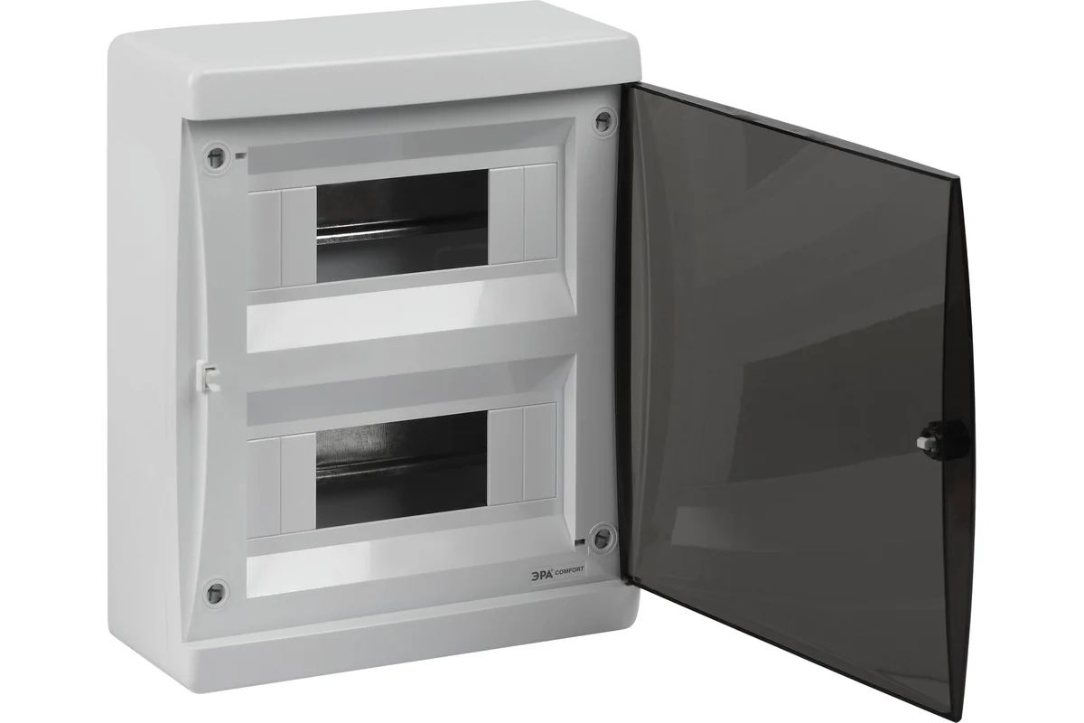 Корпус пластиковый навесной ЭРА COMFORT ЩРН-П-18 IP41 прозрачная крышка белый