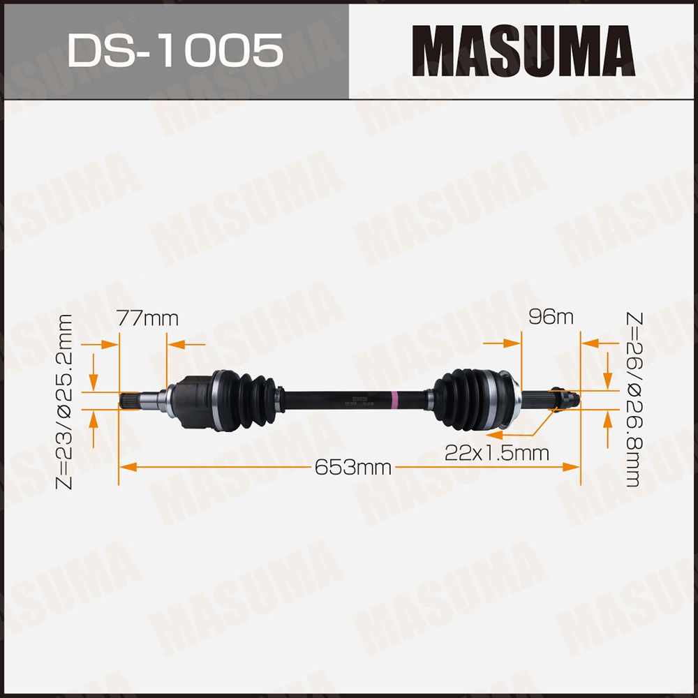Привод в сборе передний левый Masuma DS-1005