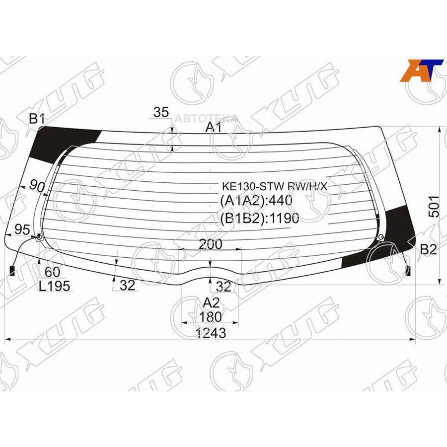 KE130STWRWHX XYG Стекло заднее с обогревом TOYOTA COROLLA FIELDER 5D WGN E14 06-12 XYG KE130STWRWHX