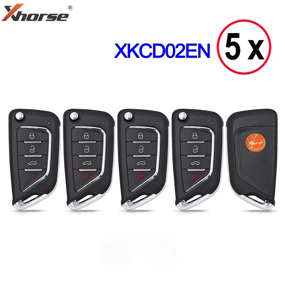 5 шт. Xhorse XKCD02EN XK Series 4 кнопки VVDI Проводной дистанционный автомобильный брелок для VVDI2/VVDI Mini/ключевой инструмент Max для Cadillac Style
