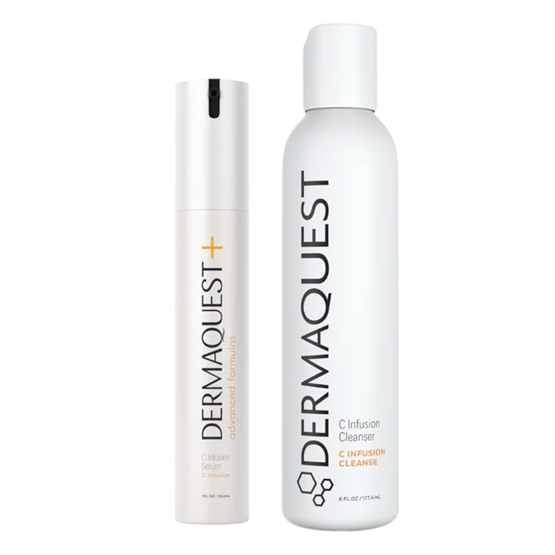 Набор уходовой косметики Dermaquest Instant Glow: антивозрастная сыворотка с наиболее стабильной липофильной формой витамина C 29,6 мл + укрепляющий гель для умывания 177 мл