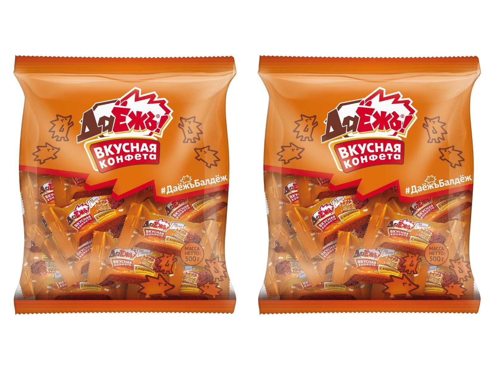 Essen Конфеты Даёжъ с карамелью, арахисом и криспи, 500 г, 2 уп.