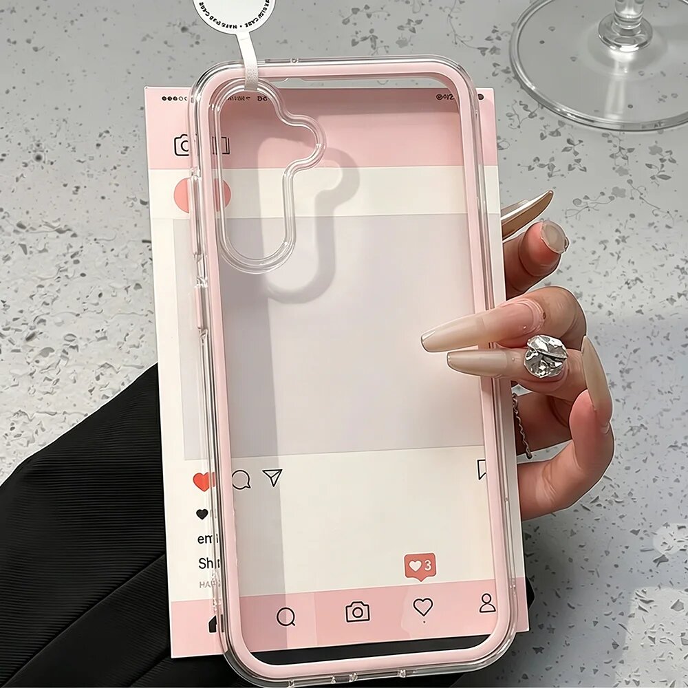 Прозрачный чехол для телефона Samsung A57 A56 5G A16 A37 A17 A26 A07 A55 Galaxy S26+, Розовый, Pink