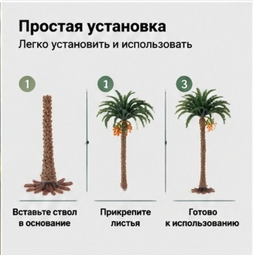 4 Штуки Миниатюрные Декоративные Пальмы Искусственные Коconut Trees Для Моделирования Ландшафта Размер 15.00X6.00X6.00Cm