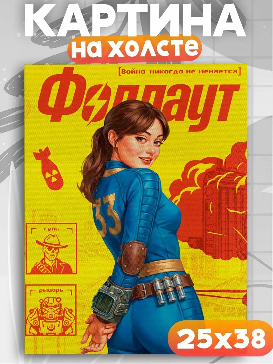 Картина на стену Fallout, на подрамнике, 1шт, 38х25 размер.