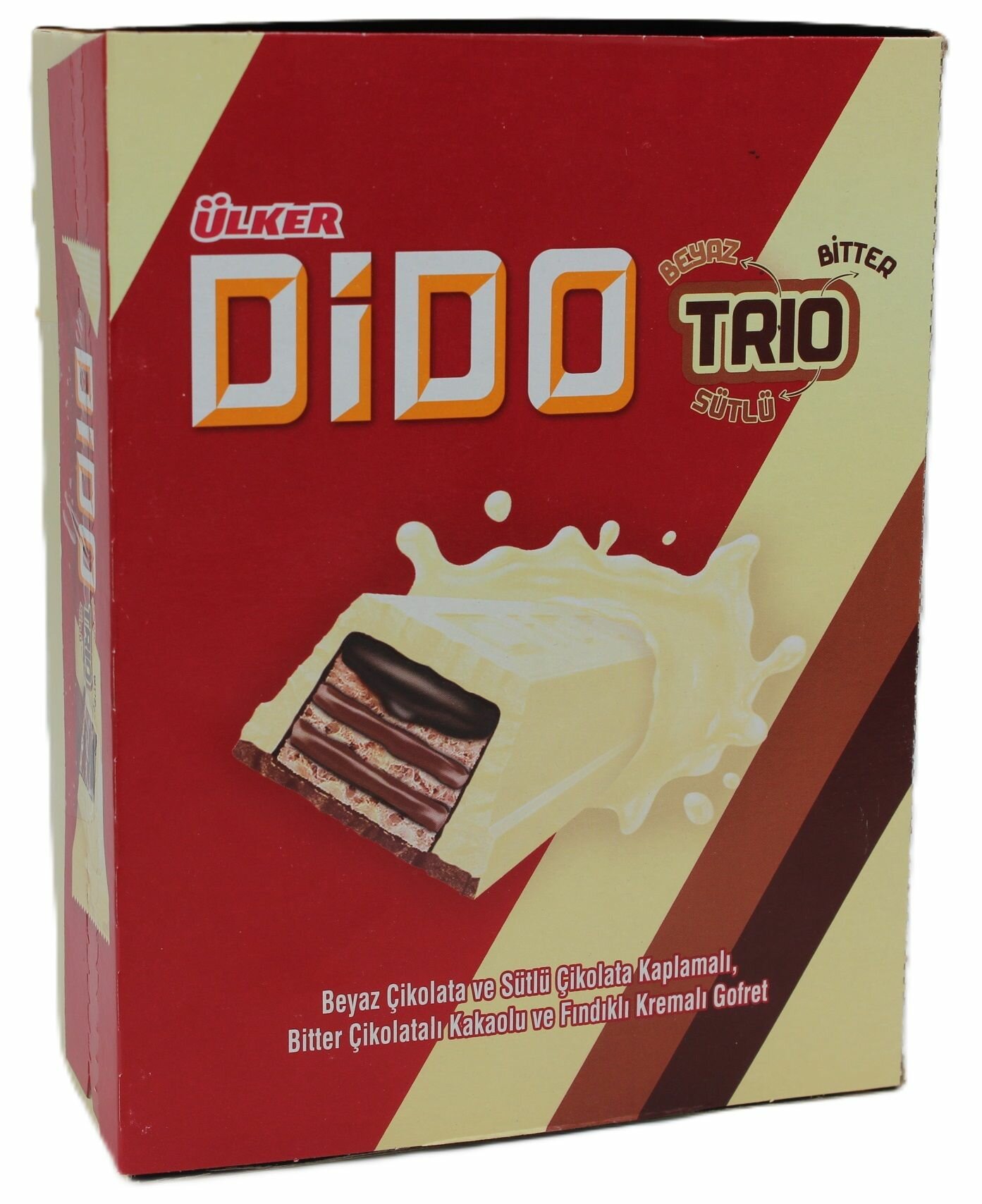 Вафельный Батончик покрытый белым шоколадом Ulker DiDo Trio 24шт по 36,5гр