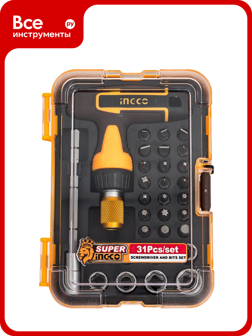 Набор отверток с Т-образной ручкой из 31 шт. INGCO SUPER HKSDB0318