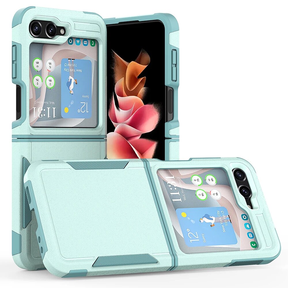 Чехол для Samsung Galaxy Z Flip 5, мятно-зеленый, бронированный