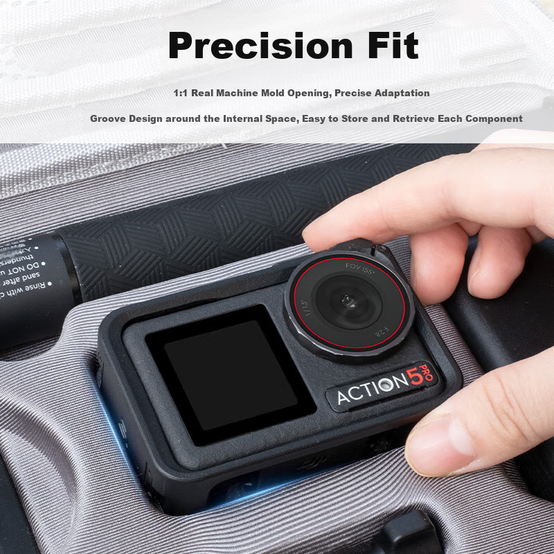 REYGEAK водонепроницаемый чехол для DJI Action 5 Pro/4/3 спортивной камеры с жестким корпусом и защитой от ударов