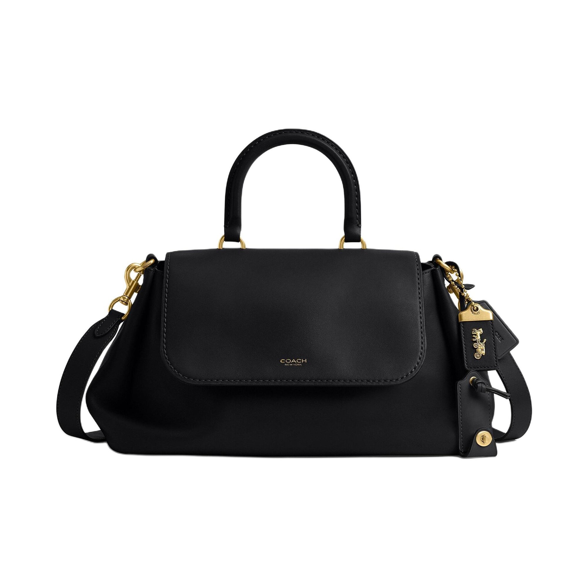 Сумка Coach, фактура матовая, черный — фото 1