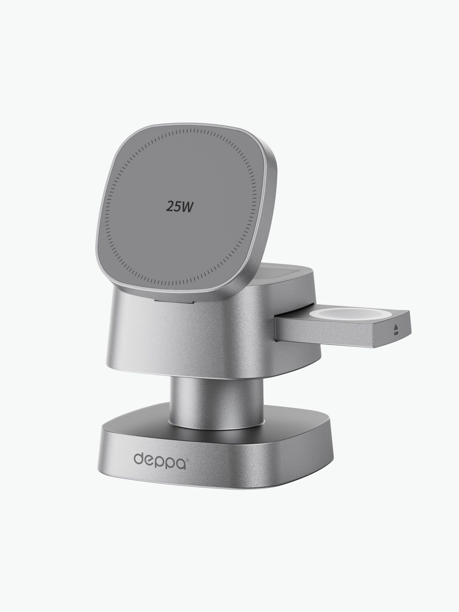 Беспроводное зарядное устройство 3 в 1, Qi2.2 25W Glow Light, MagSafe быстрая зарядка 25Вт, с ночником, Deppa, 23173