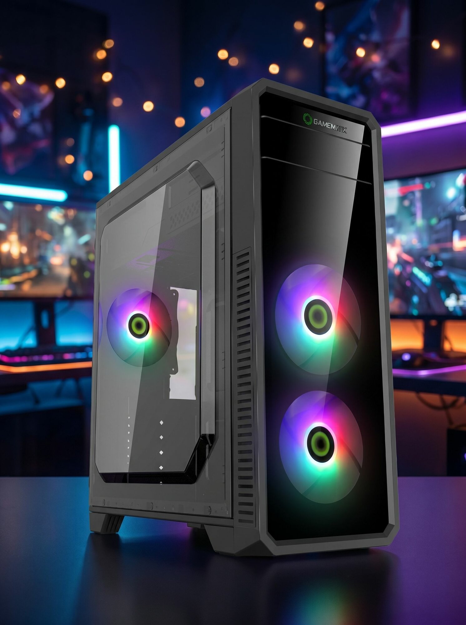 Корпус для ПК GAMEMAX G561-FRGB Черный Midi-Tower вентиляторы FRGB
