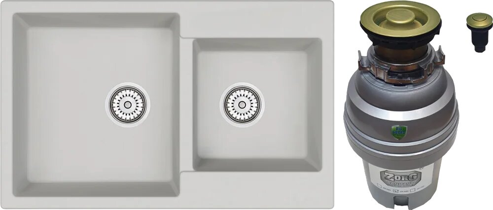 Комплект Мойка Emar Quartz EMQ-2800. Q / Измельчитель Zorg ZR-75 D BRONZE