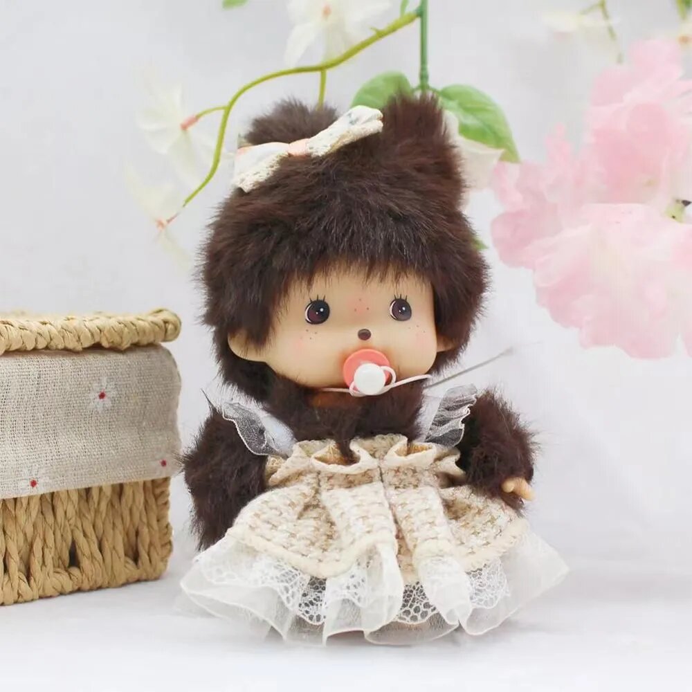 Monchhichi Monkiki , Мончичи, Плюшевая кукла Красная Шапочка Игрушка в подарок, мягкие игрушки 15 см