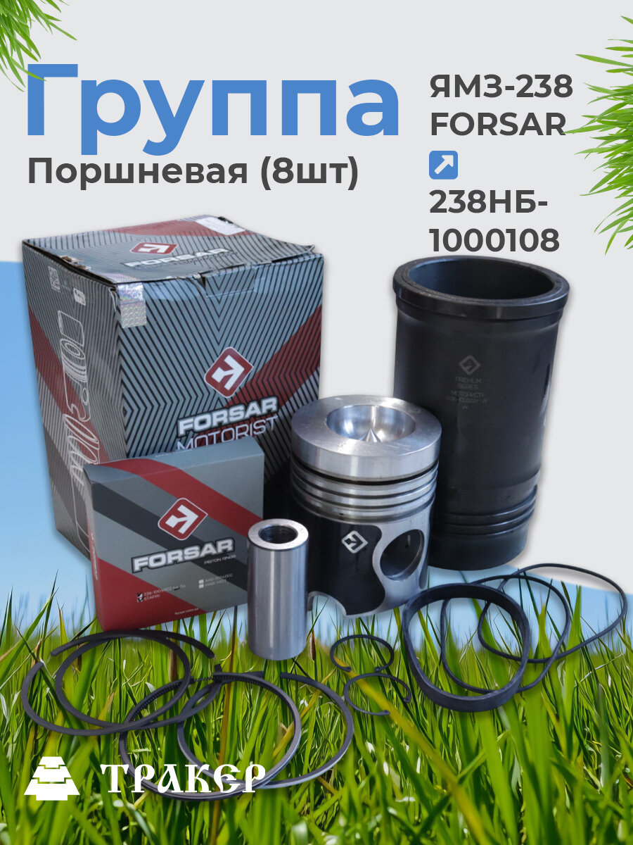 Поршневая группа для Я-З-238 FORSAR (моторист) 238НБ-1000108 (комплект из 8 шт.)