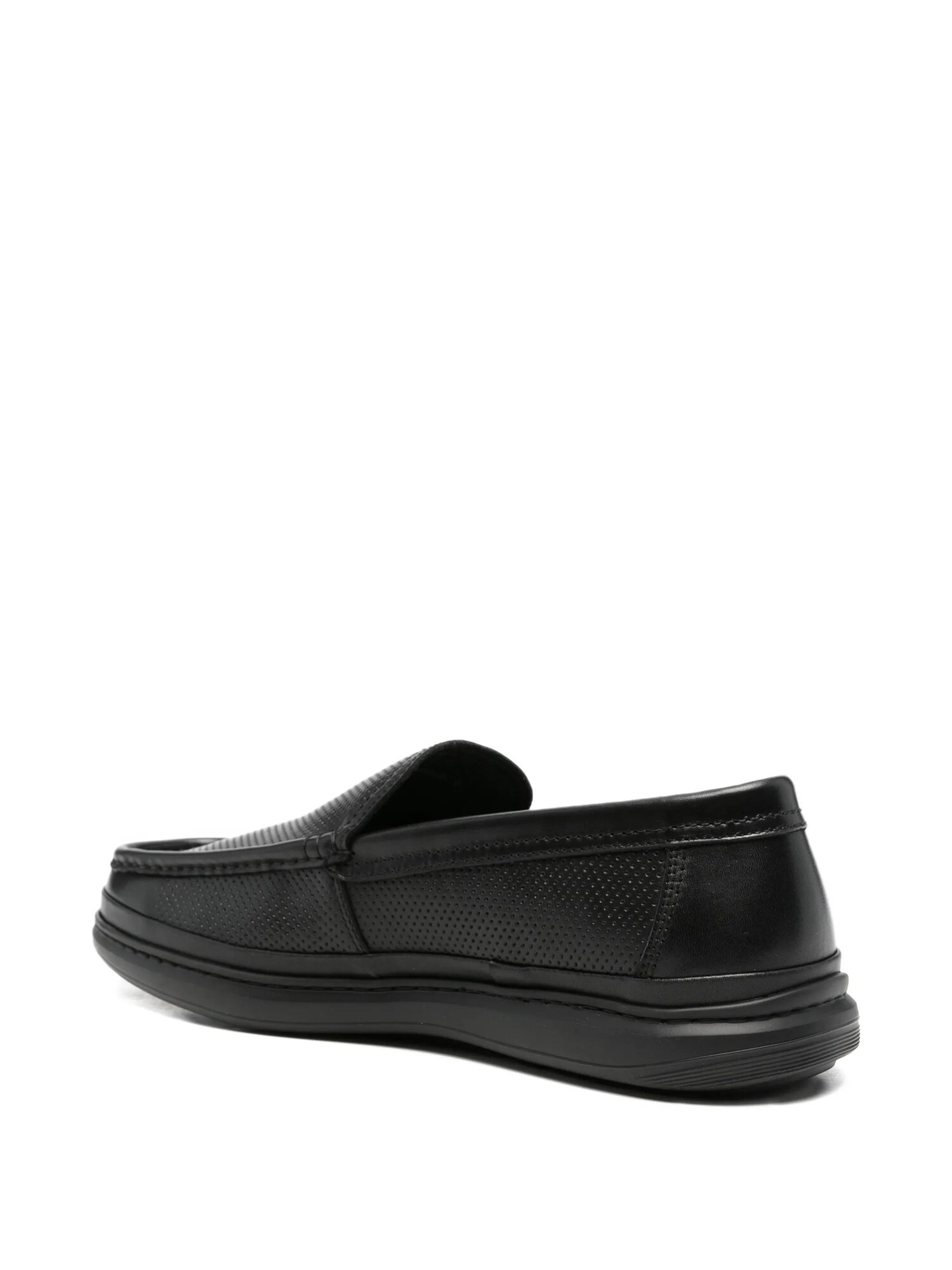Лоферы SERGIO MORETTI Perforated leather loafers, размер 42, black/black — фото 1