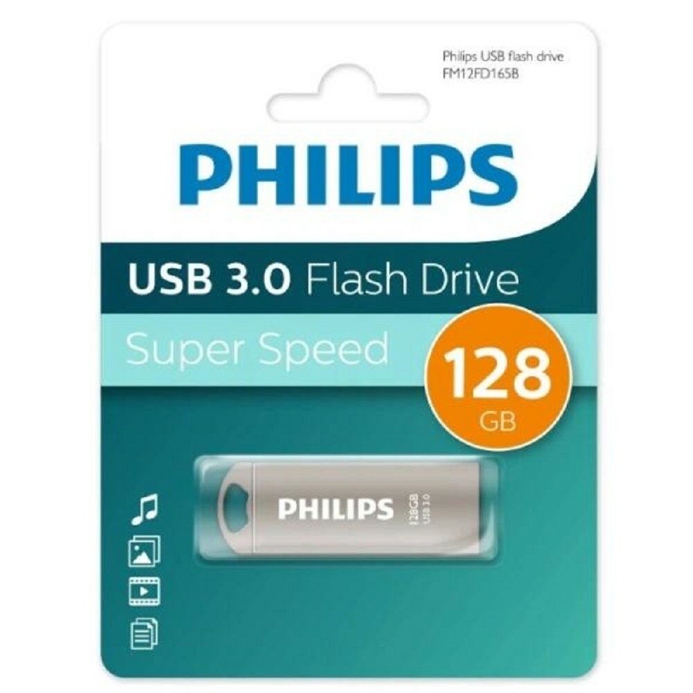 Флешка USB Flash PHILIPS FM12FD165B/97, Серый 128 ГБ