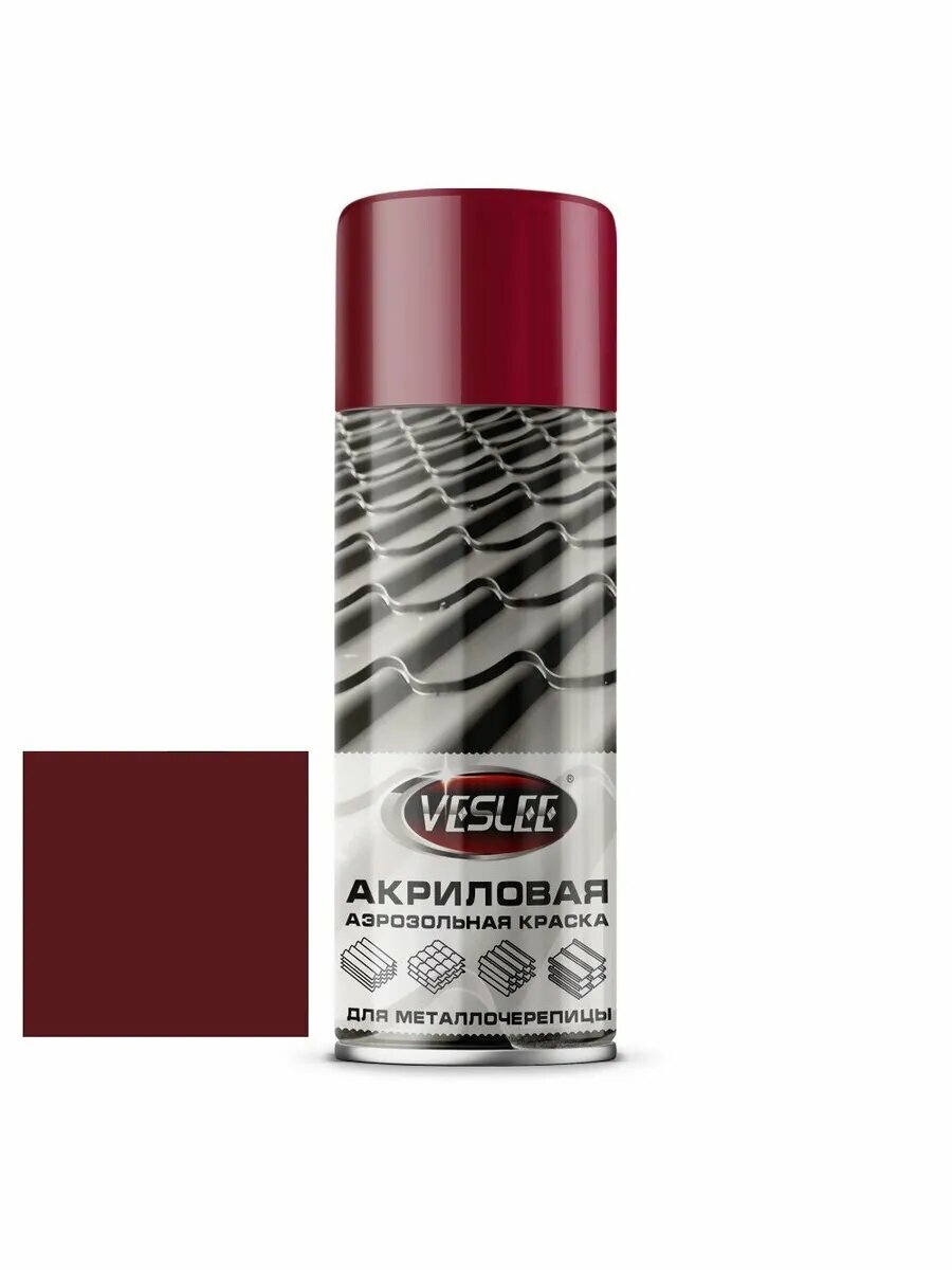Краска-спрей для металлочерепицы Veslee VL-P6 3005 винно-кра