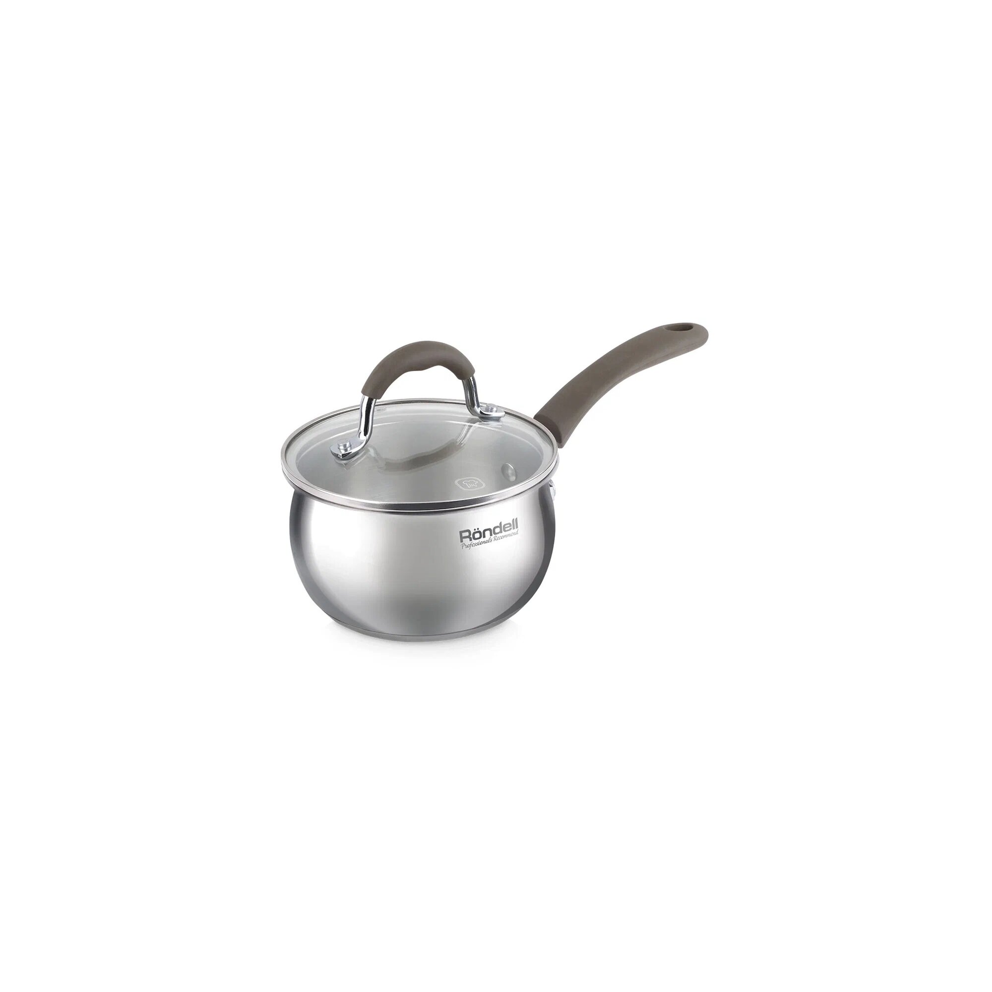 Ковш Rondell RDS-1228 Konzept, нержавеющая сталь, с крышкой, серебристый, 1,1 л