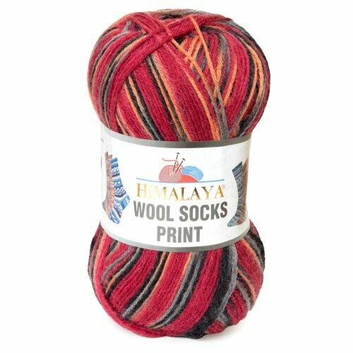 Пряжа Himalaya Wool Socks print S43-03 (1 моток, 100г/400м)
