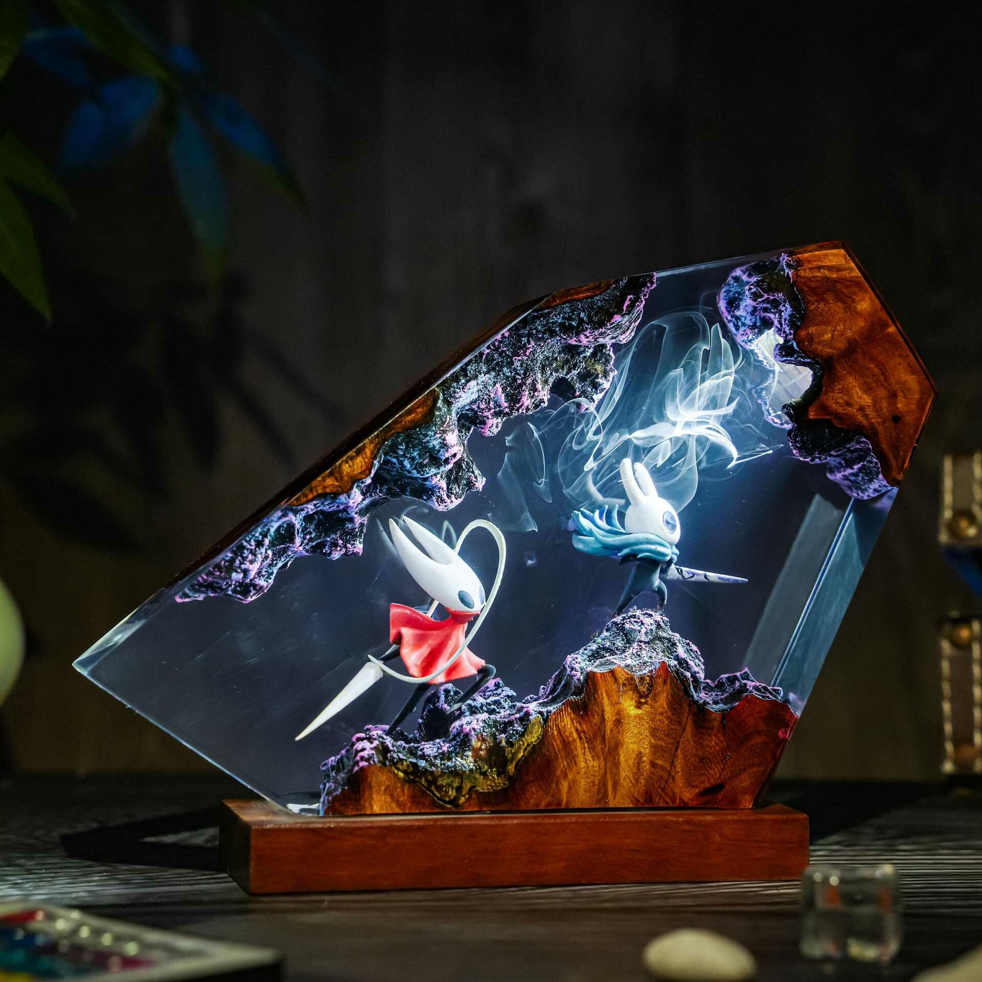 Лампа из эпоксидной смолы Gollum Power Ring, Смоляная лампа «Пустотный Рыцарь», Мир фантазий, Дерево + смола, USB