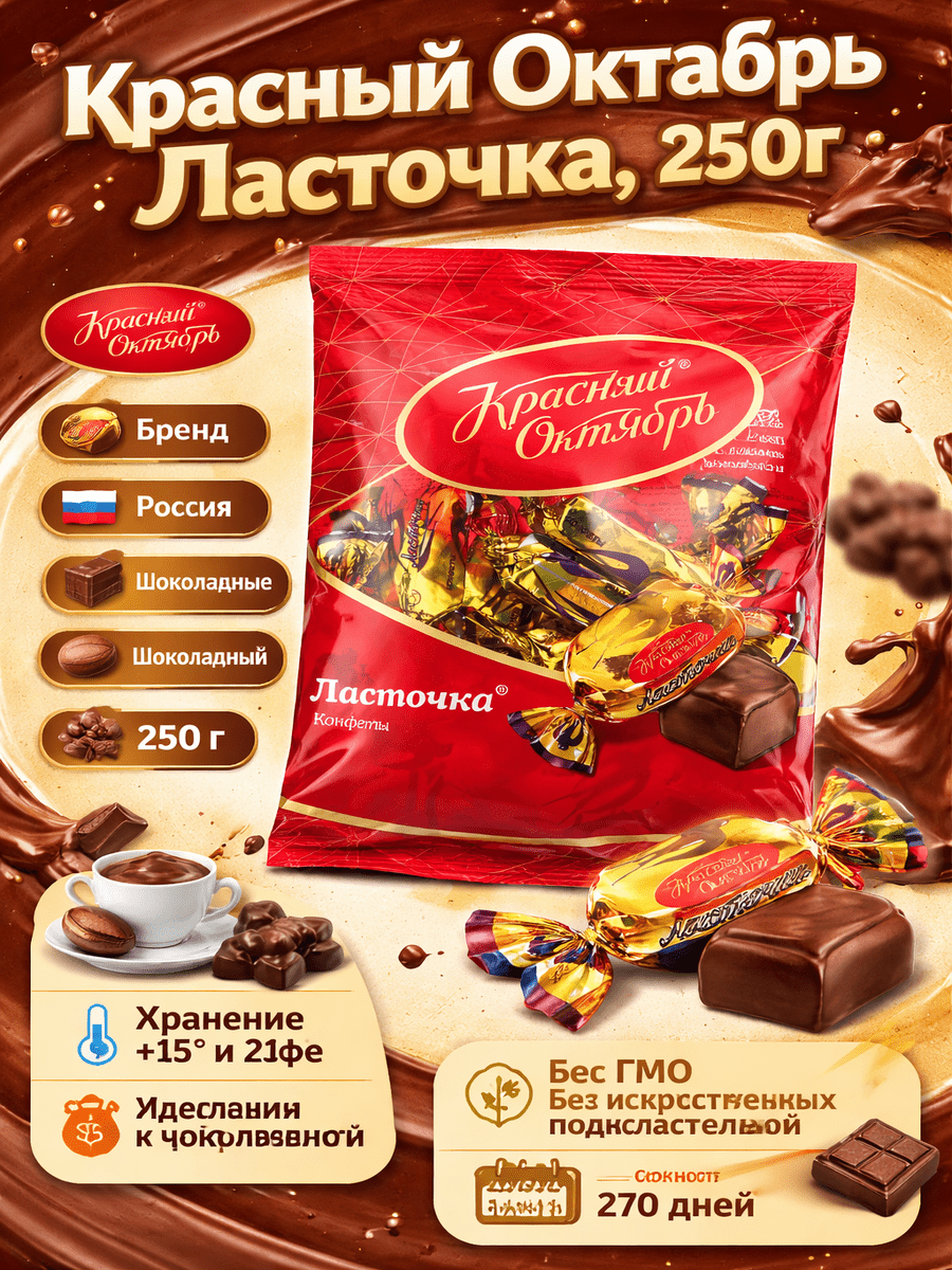 Конфеты Красный Октябрь Ласточка, 250г