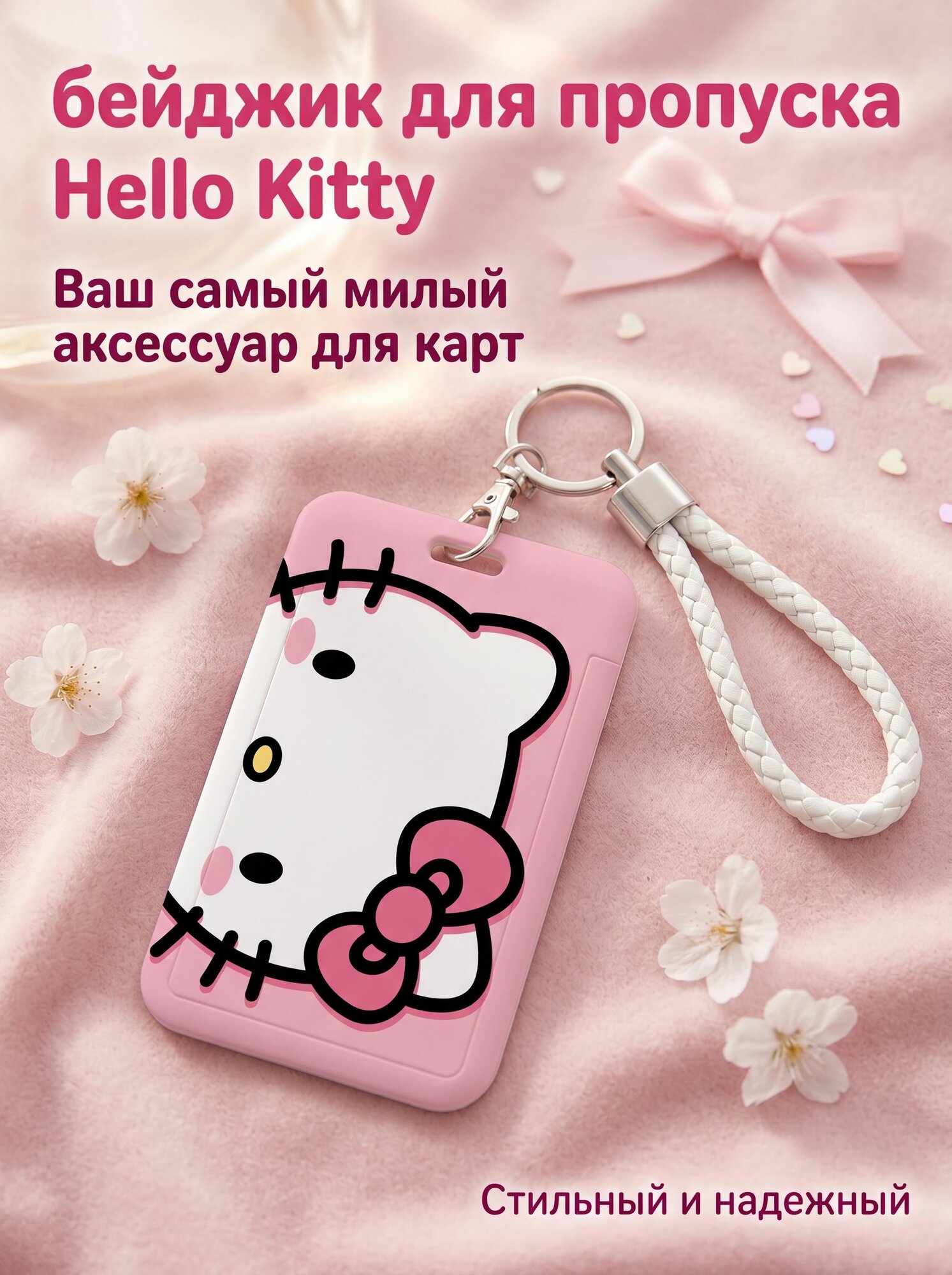 Бейджик для пропуска hello kitty