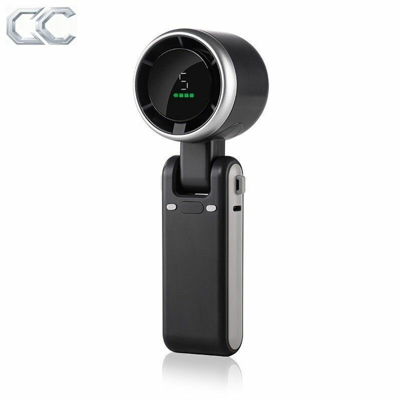 Портативный вентилятор с турбиной, 5 скоростей, черный, USB Type-C