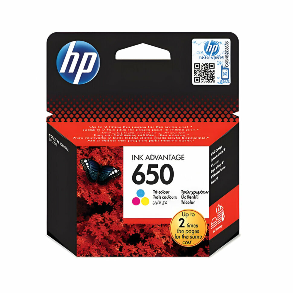 Картридж струйный HP (CZ102AE) Deskjet Ink Advantage 2515/2516 №650, цветной, оригинальный, 361008
