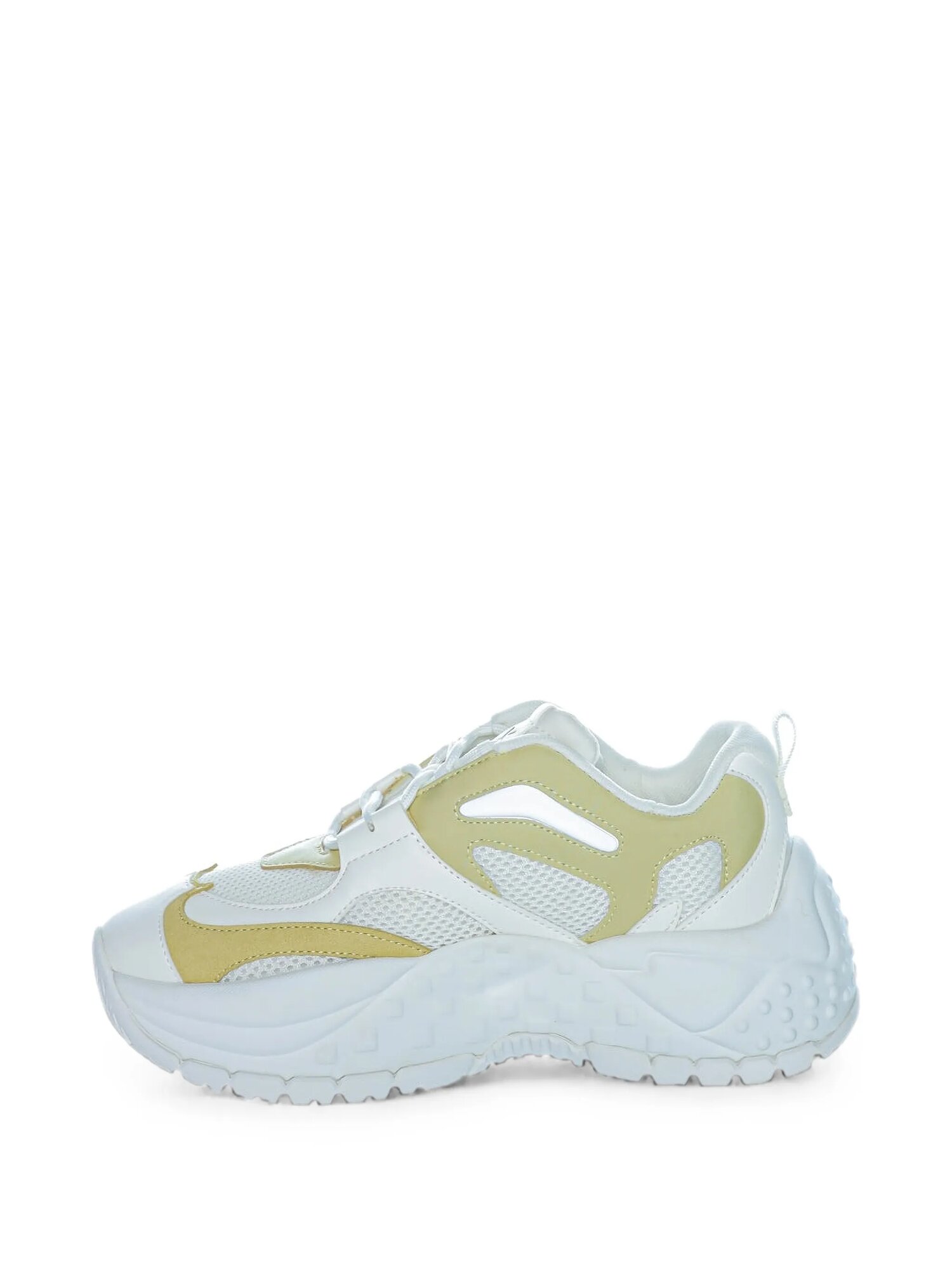 Кроссовки Armani Exchange Panelled mesh-insert sneakers, размер 36, бежевый/белый — фото 1